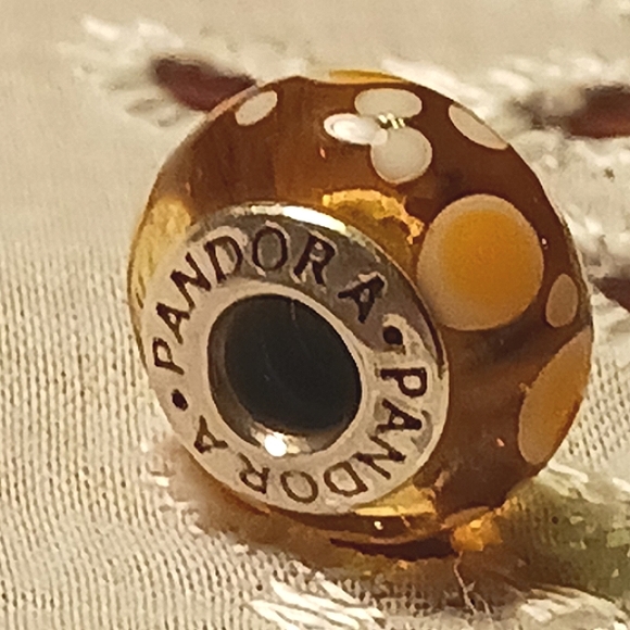 Pandora | Jewelry | Pandora Retired Yellow Amber Bubble Murano Glass ...